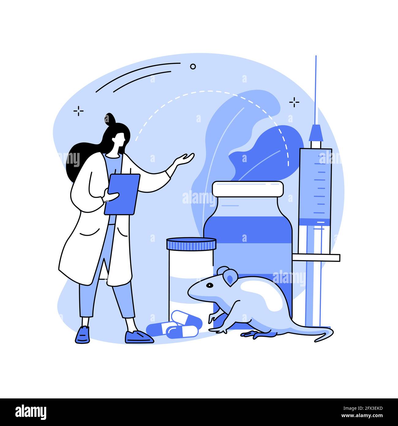 Animal testing of medicines abstract concept vector illustration Stock ...
