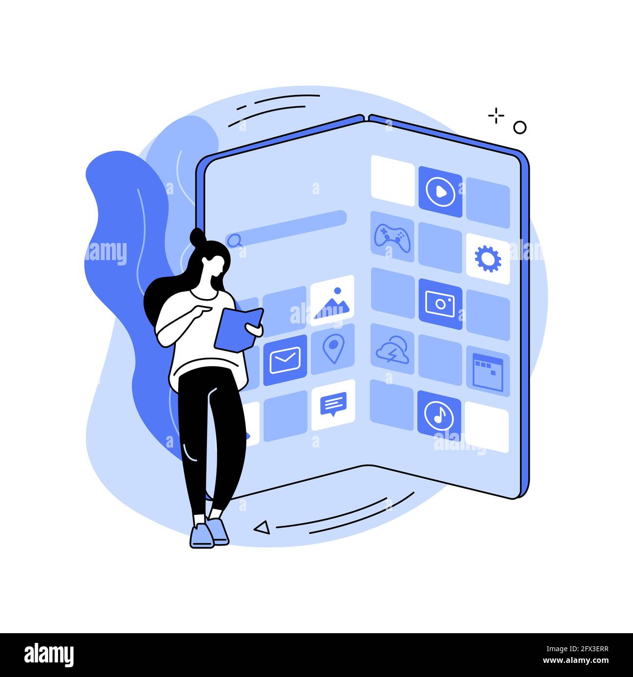 Foldable smartphone abstract concept vector illustration Stock Vector ...
