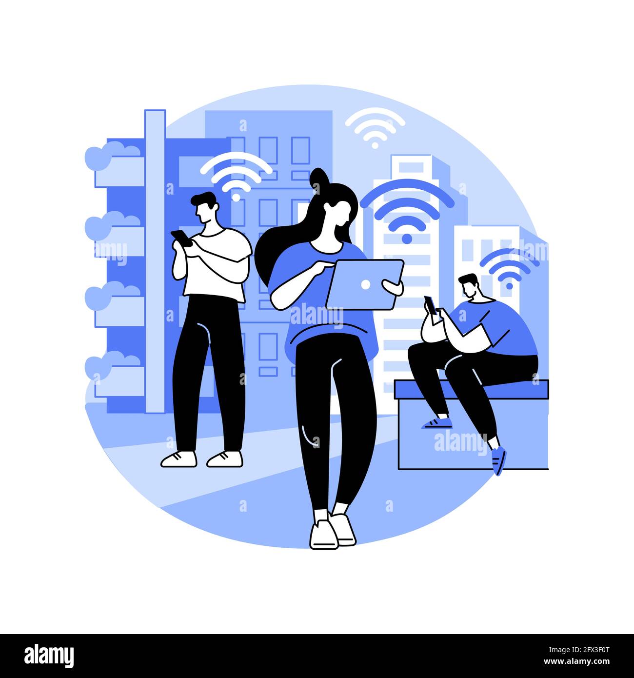 Connected living abstract concept vector illustration Stock Vector ...