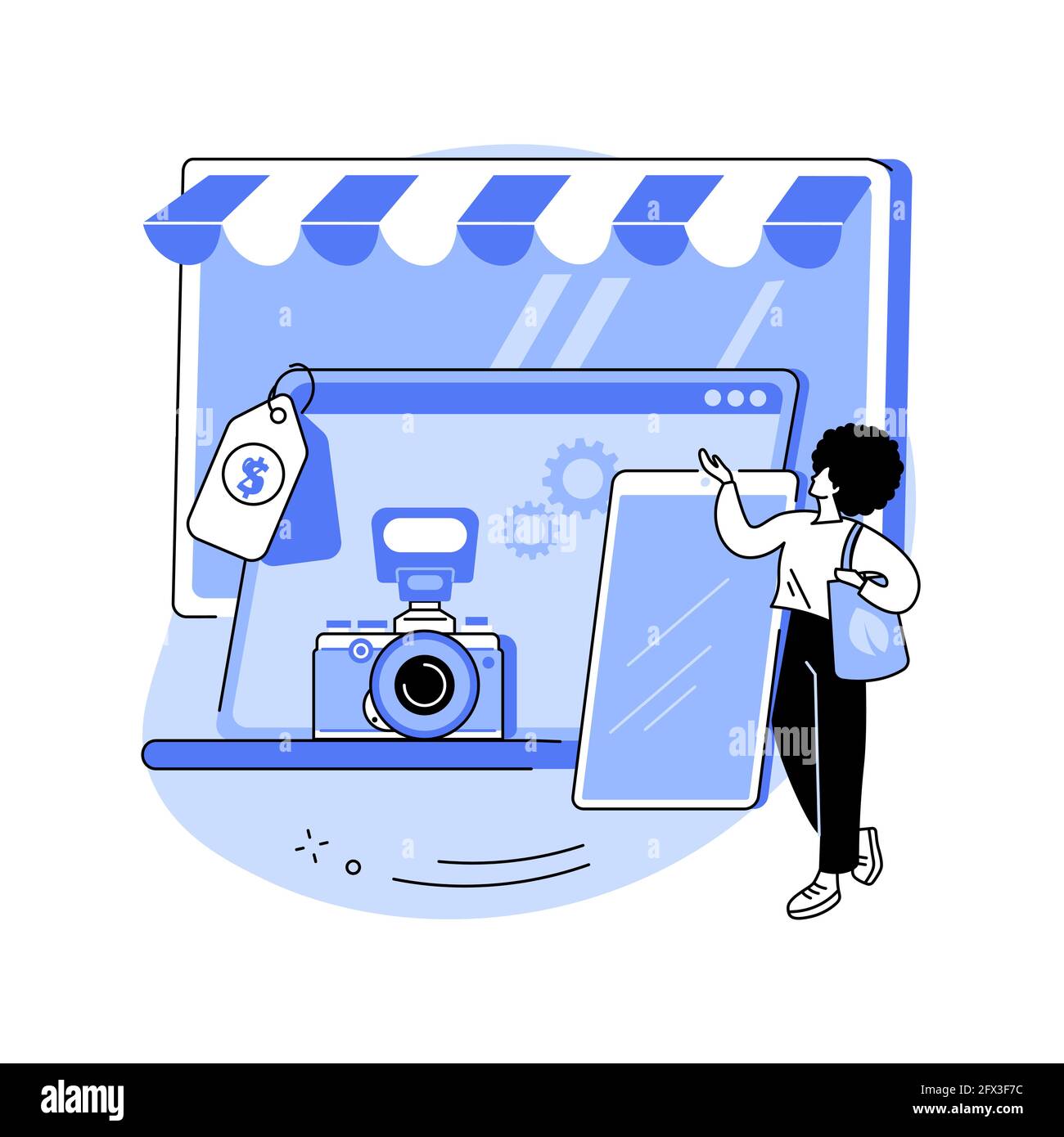 Online trading vector line Stock Vector Images - Alamy