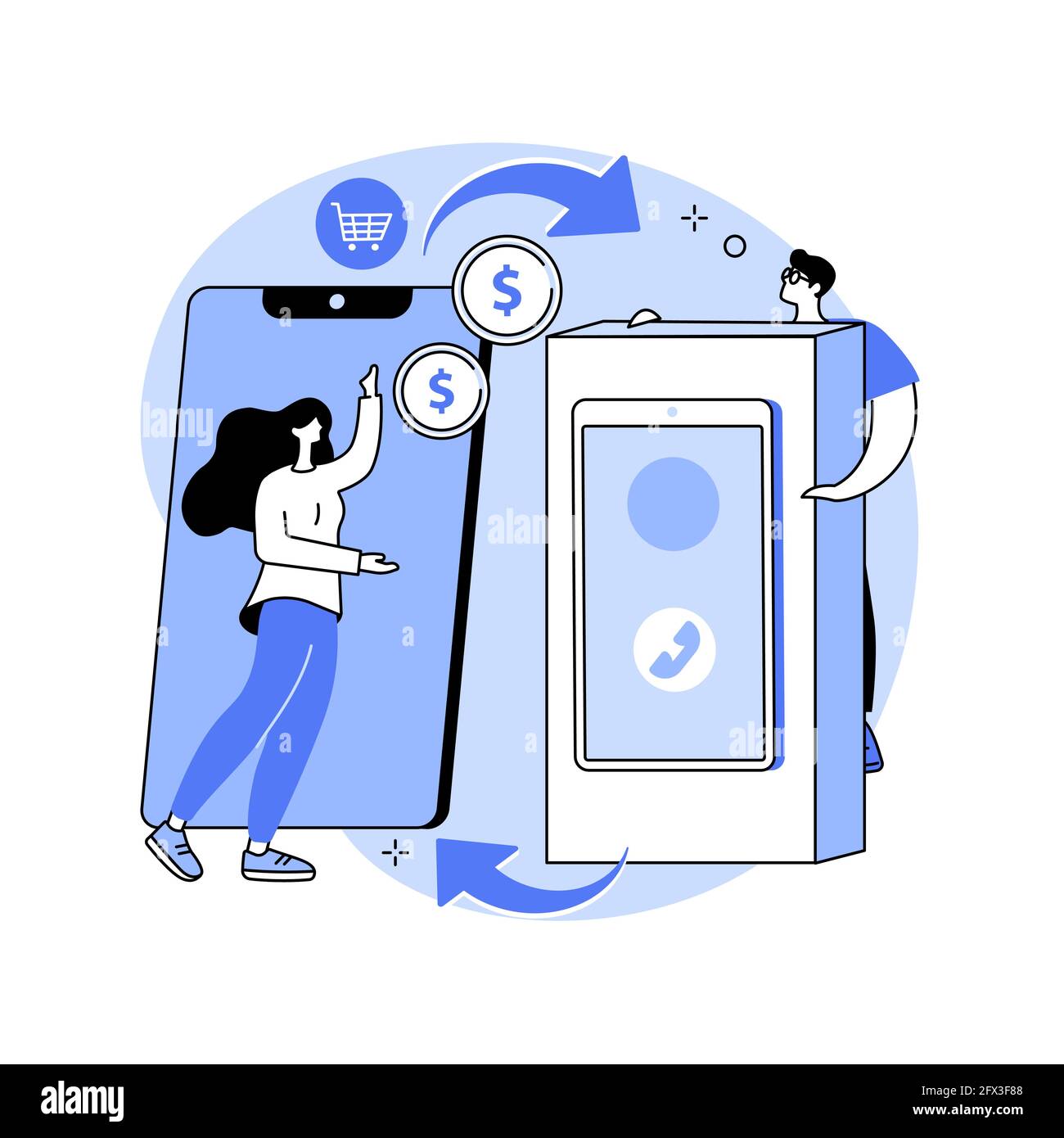Mobile device trade-in abstract concept vector illustration Stock ...