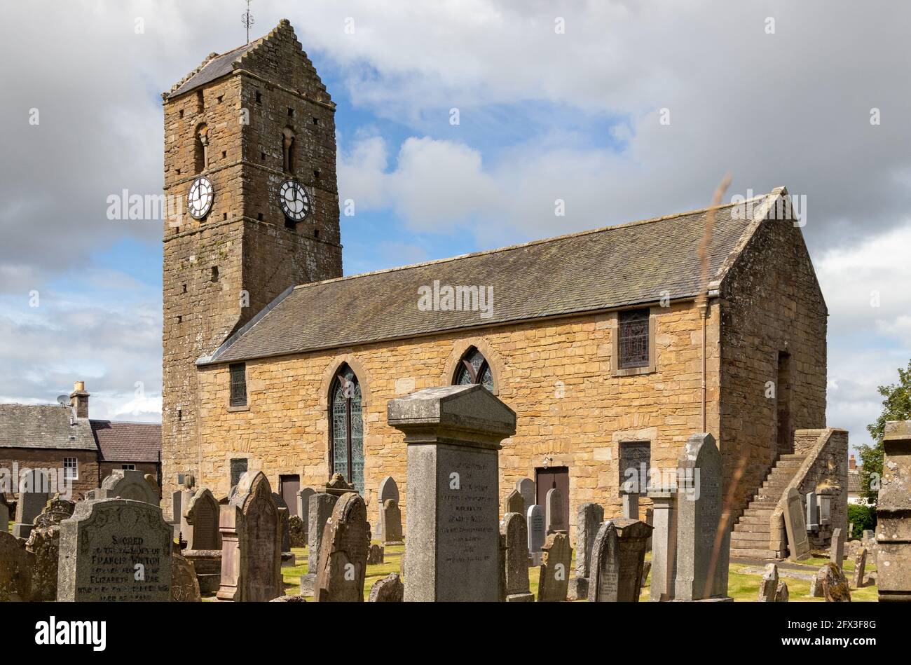 St Serfs Medieval clock tower, Dunning Perthshire Stock Photo - Alamy
