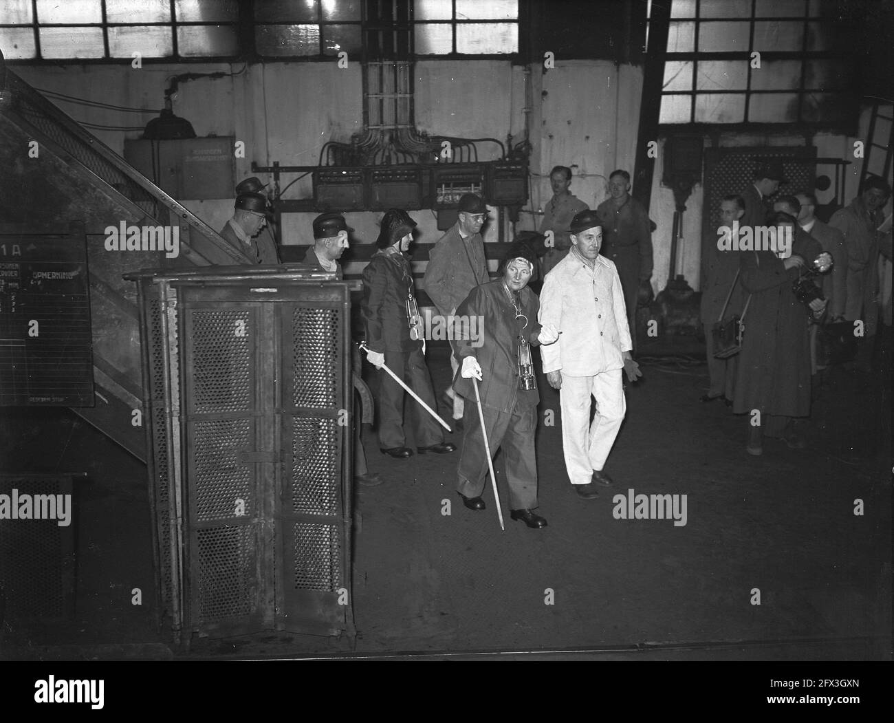 Princess Juliana at State Mine Maurits. Princess in miners clothing ...