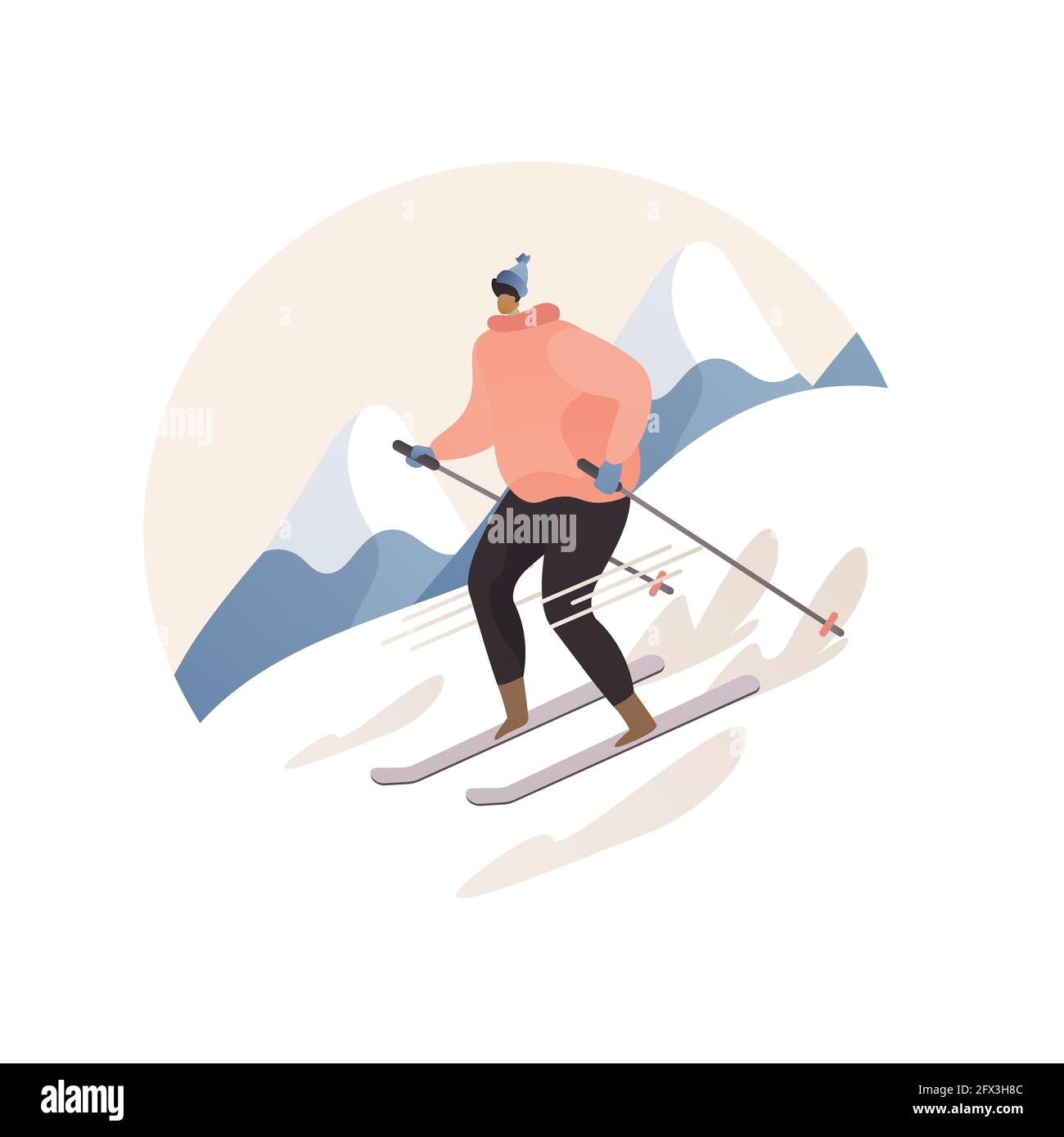Skiing abstract concept vector illustration Stock Vector Image & Art ...