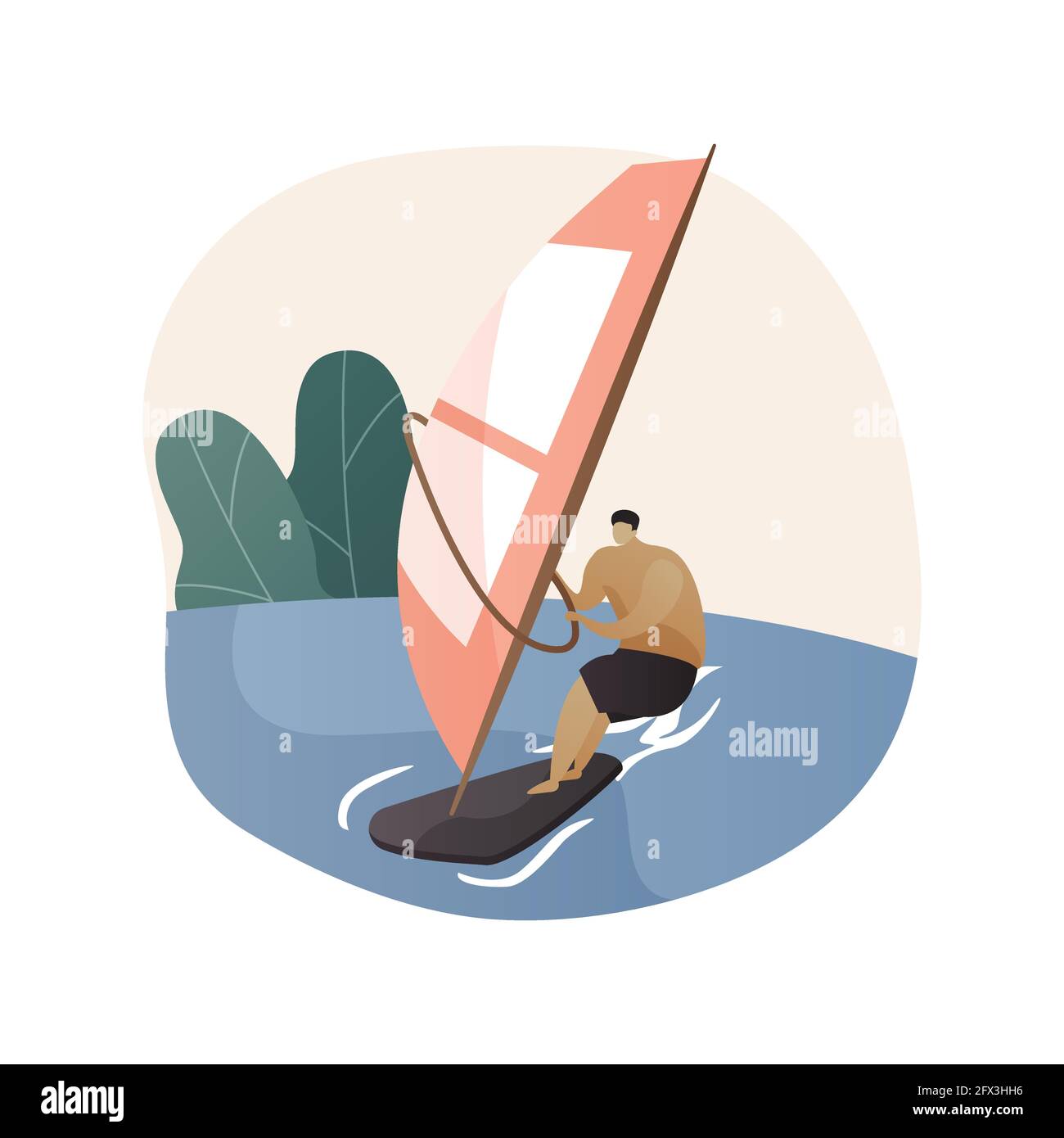 Windsurfing abstract concept vector illustration Stock Vector Image ...