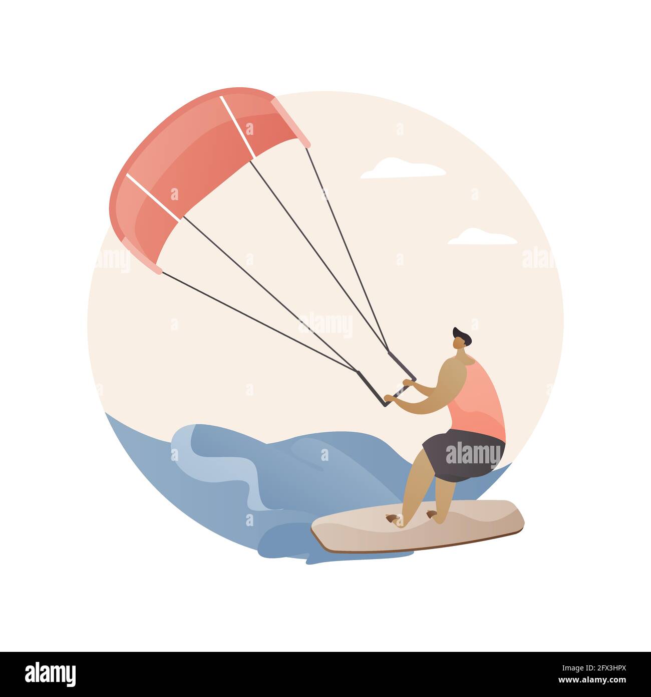 Kitesurfing abstract concept vector illustration Stock Vector Image ...