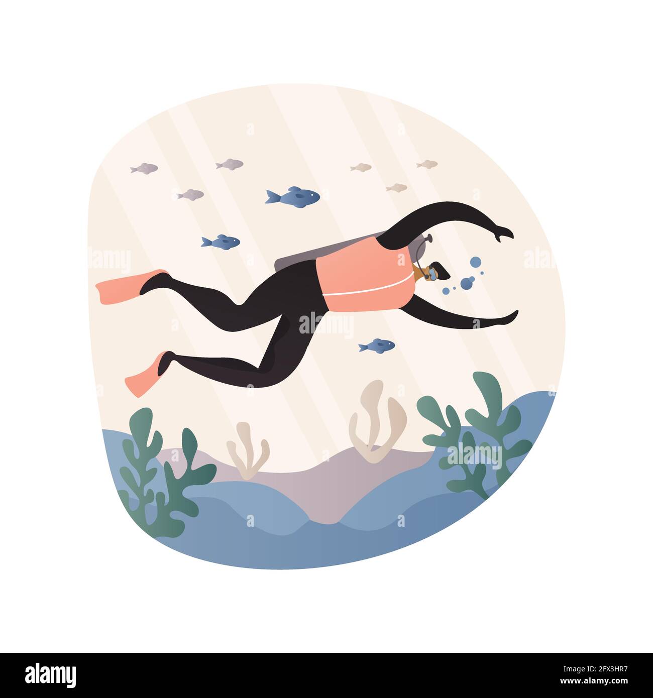 Scuba diving abstract concept vector illustration Stock Vector Image ...