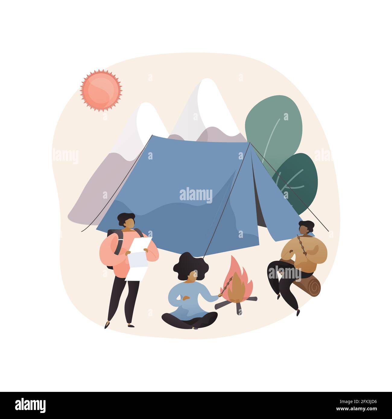 Summer camp for kids abstract concept vector illustration Stock Vector ...