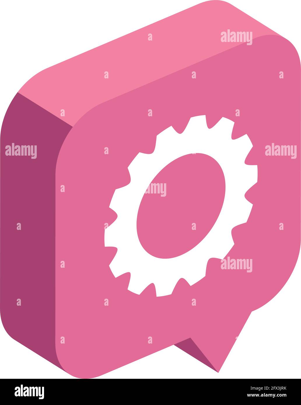 isometric gear in speech bubble Stock Vector Image & Art - Alamy