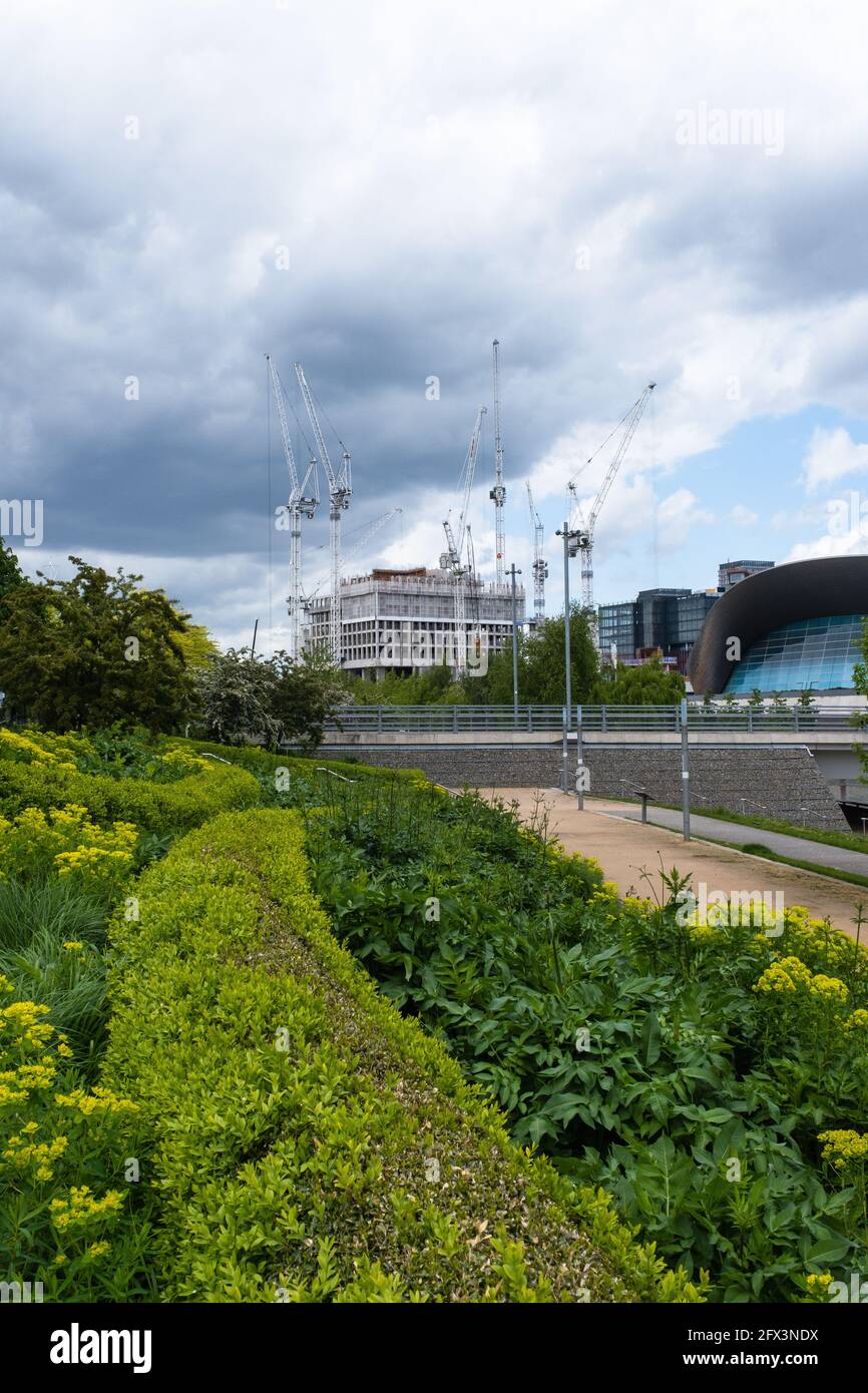 London, UK – May 2021 : construction of East Bank Stratford Waterfront ...