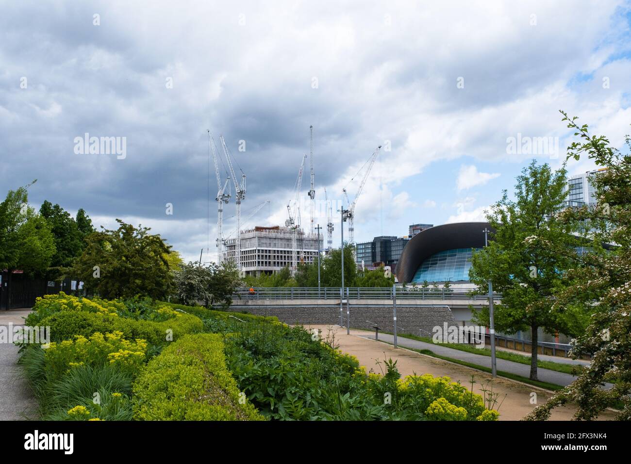 London, UK – May 2021 : construction of East Bank Stratford Waterfront ...