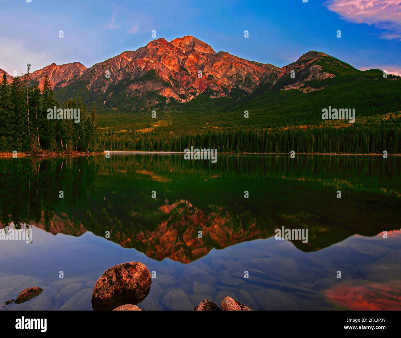 Patricia Lake Pyramid Mountain Jasper High Resolution Stock Photography ...