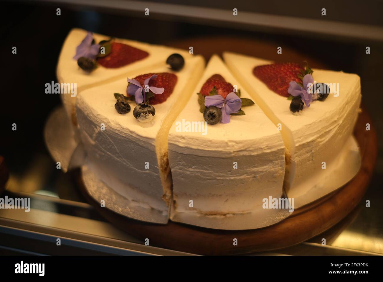 Cute Delicious Strawberry Fresh Cream Cake Stock Photo - Alamy