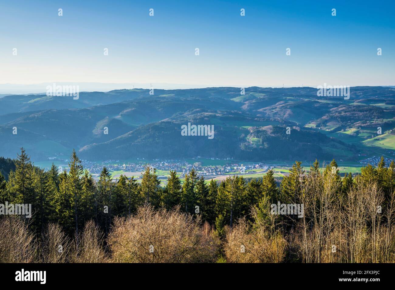Germany, Panorama view from peak of hoernleberg mountain above ...