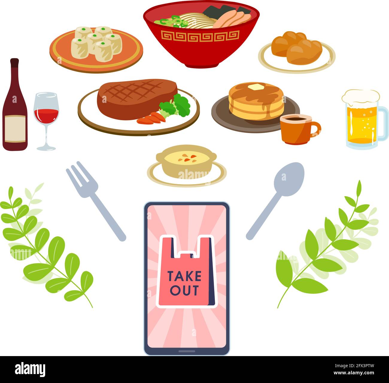 Takeout image.Vector illustration that is easy to edit Stock Vector ...