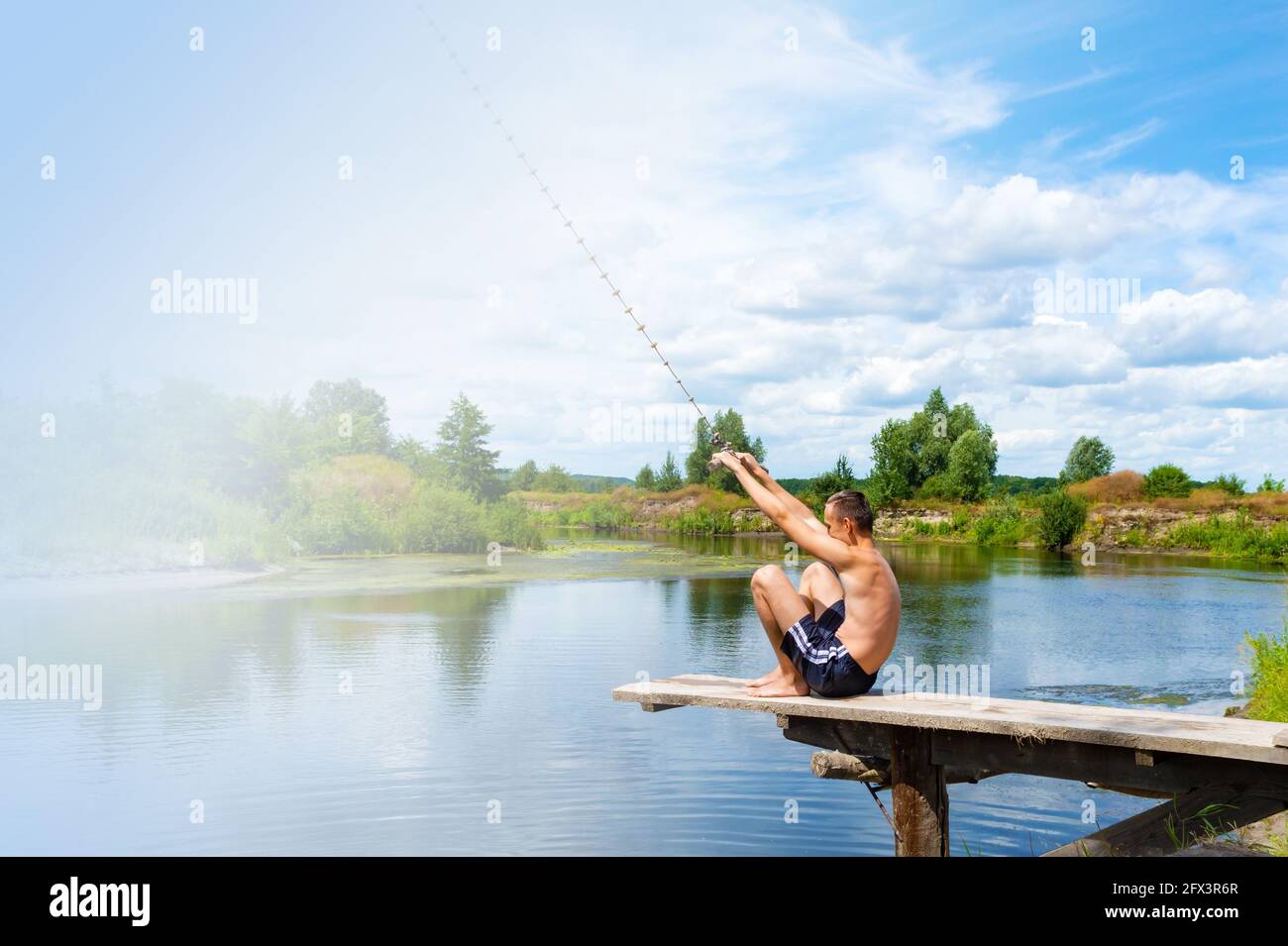 Boy diving into river hi-res stock photography and images - Alamy