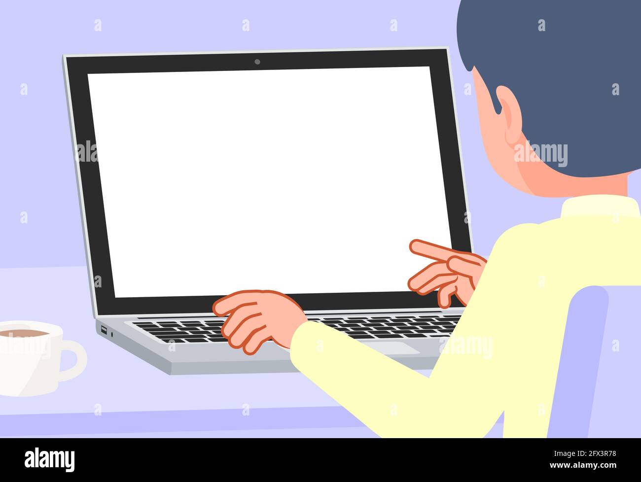 The person who operates the laptop.Vector illustration that is easy to ...