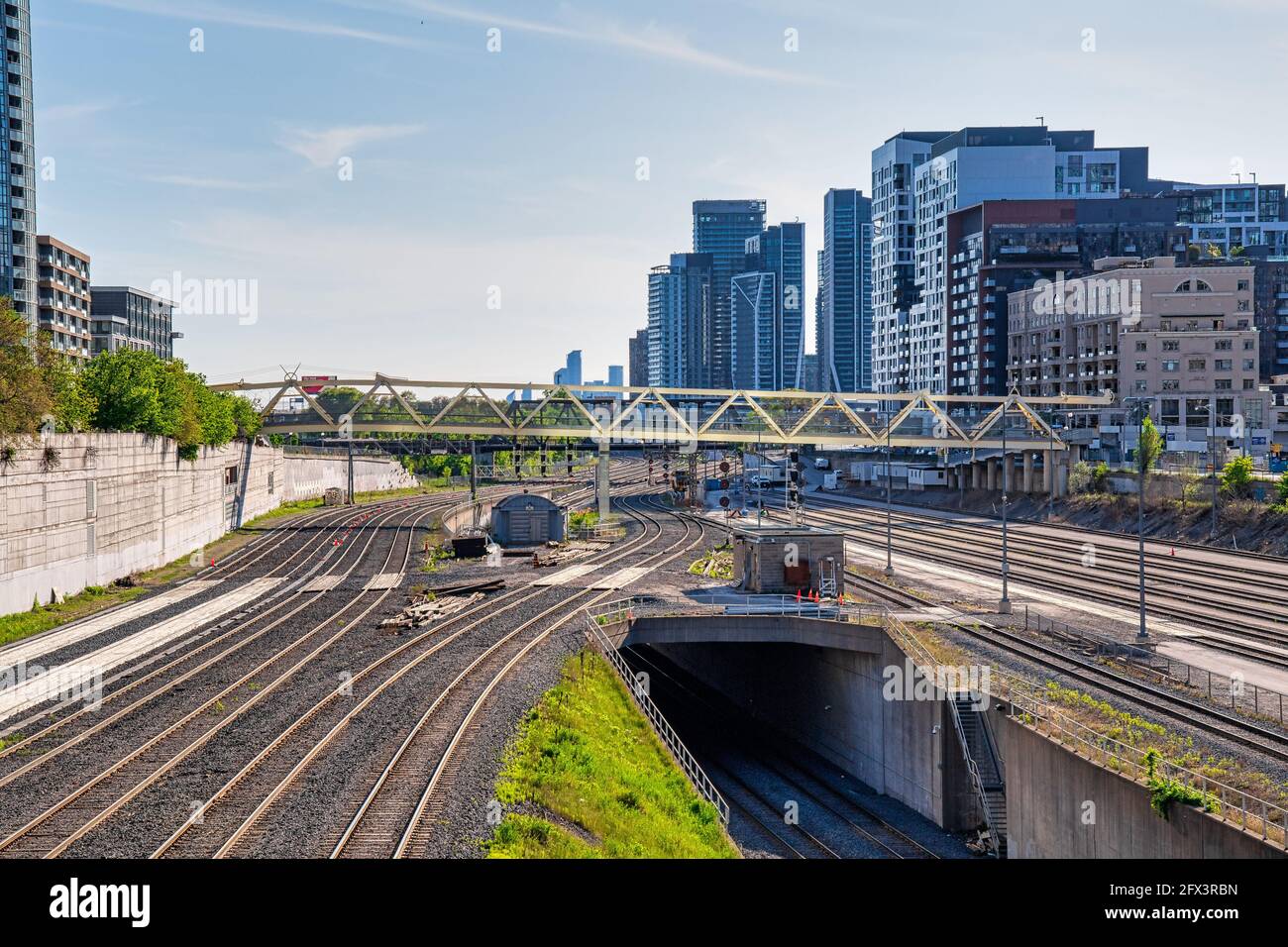 Pedestrian bridge street light hi-res stock photography and images - Alamy