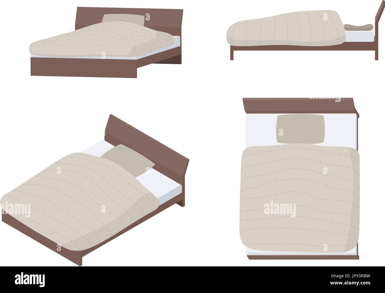 Bed birds eye view Stock Vector Images - Alamy