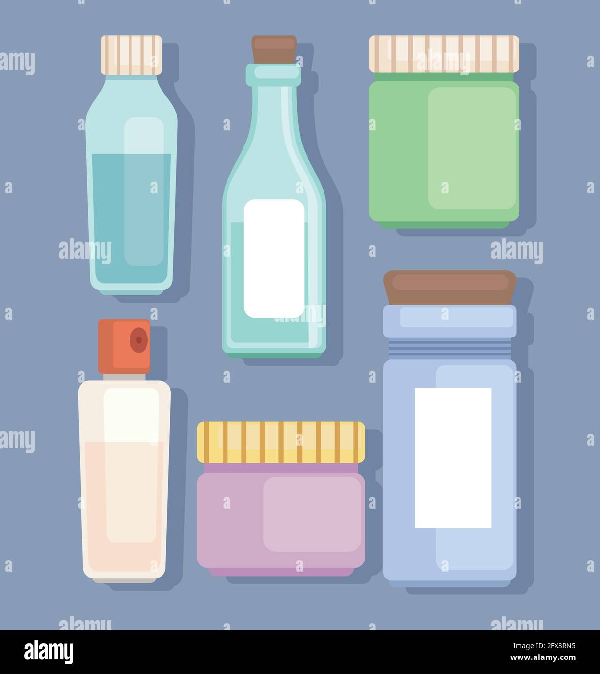 Bottles cosmetic products green Stock Vector Images - Alamy