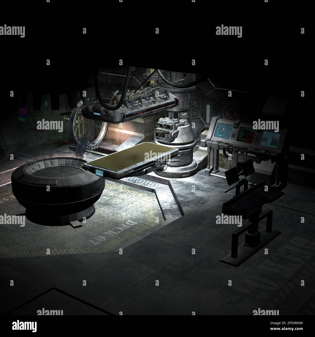 Abstract sci-fi medical center, futuristic 3d illustration Stock Photo ...