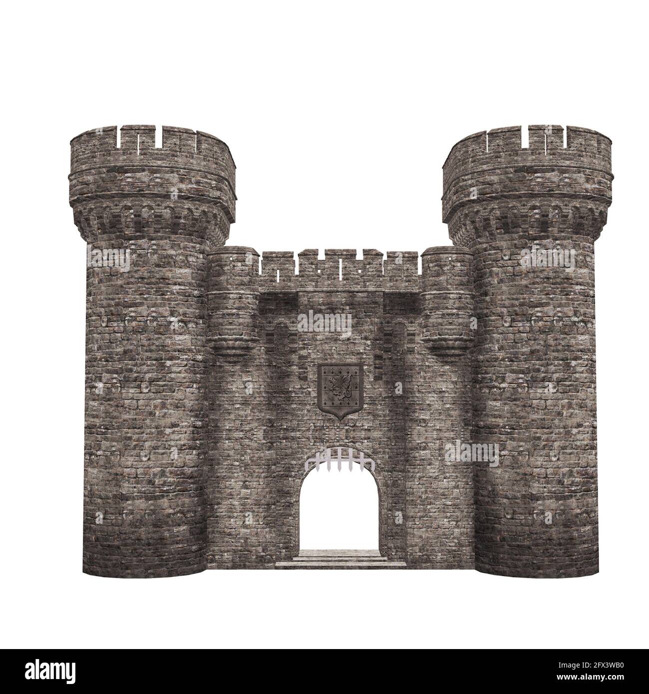 Ancient building made of stone digitally rendered 3d illustration Stock ...