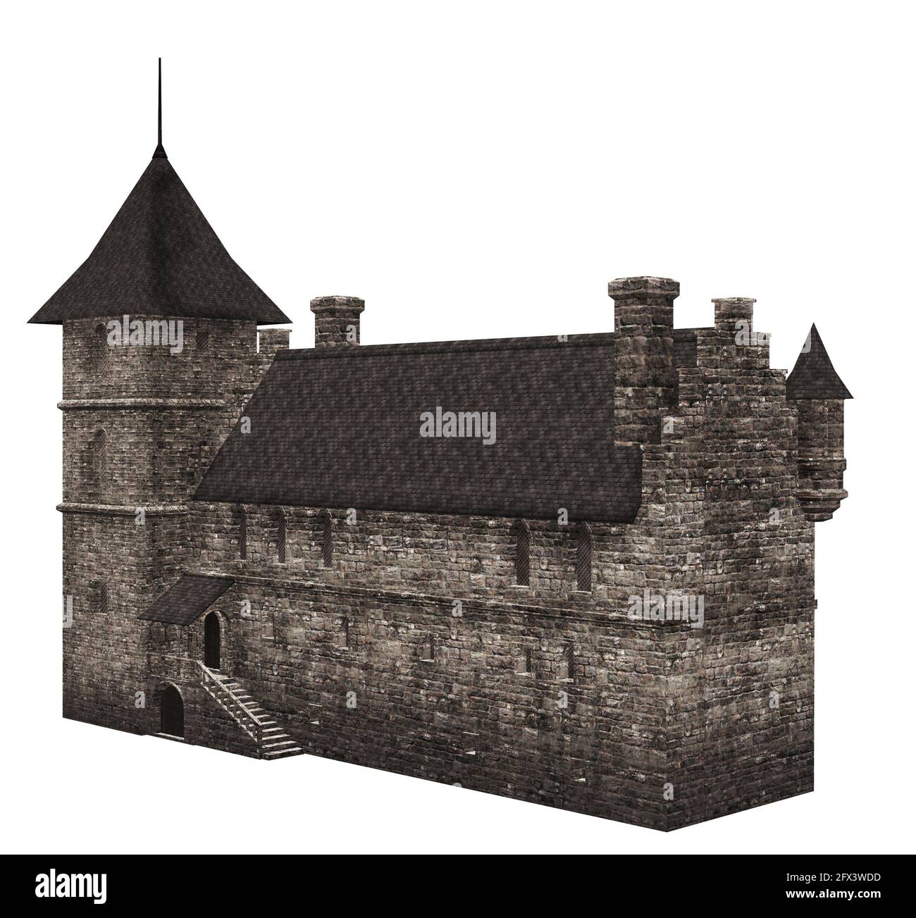 Ancient building made of stone digitally rendered 3d illustration Stock ...