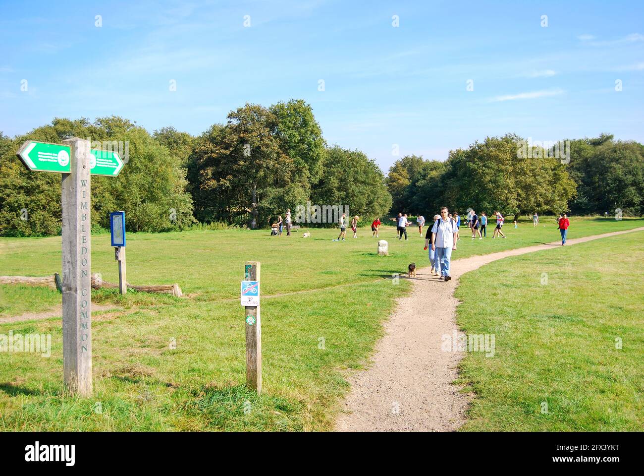 Parks and open spaces wimbledon common london hi-res stock photography ...
