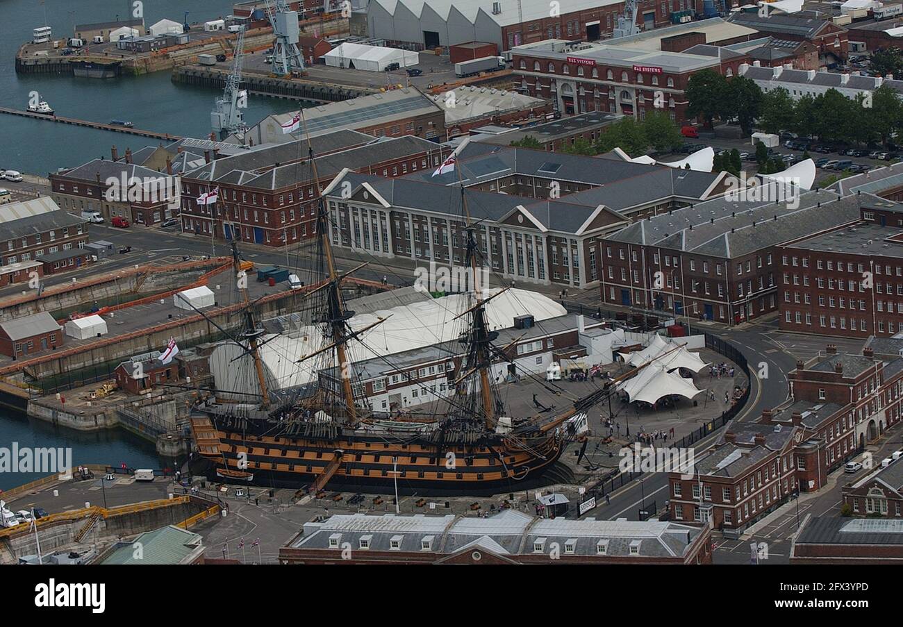 NELSON'S FLAGSHIP HMS VICTORY AT PORTSMOUTH HISTORIC DOCKYARD. JUNE ...
