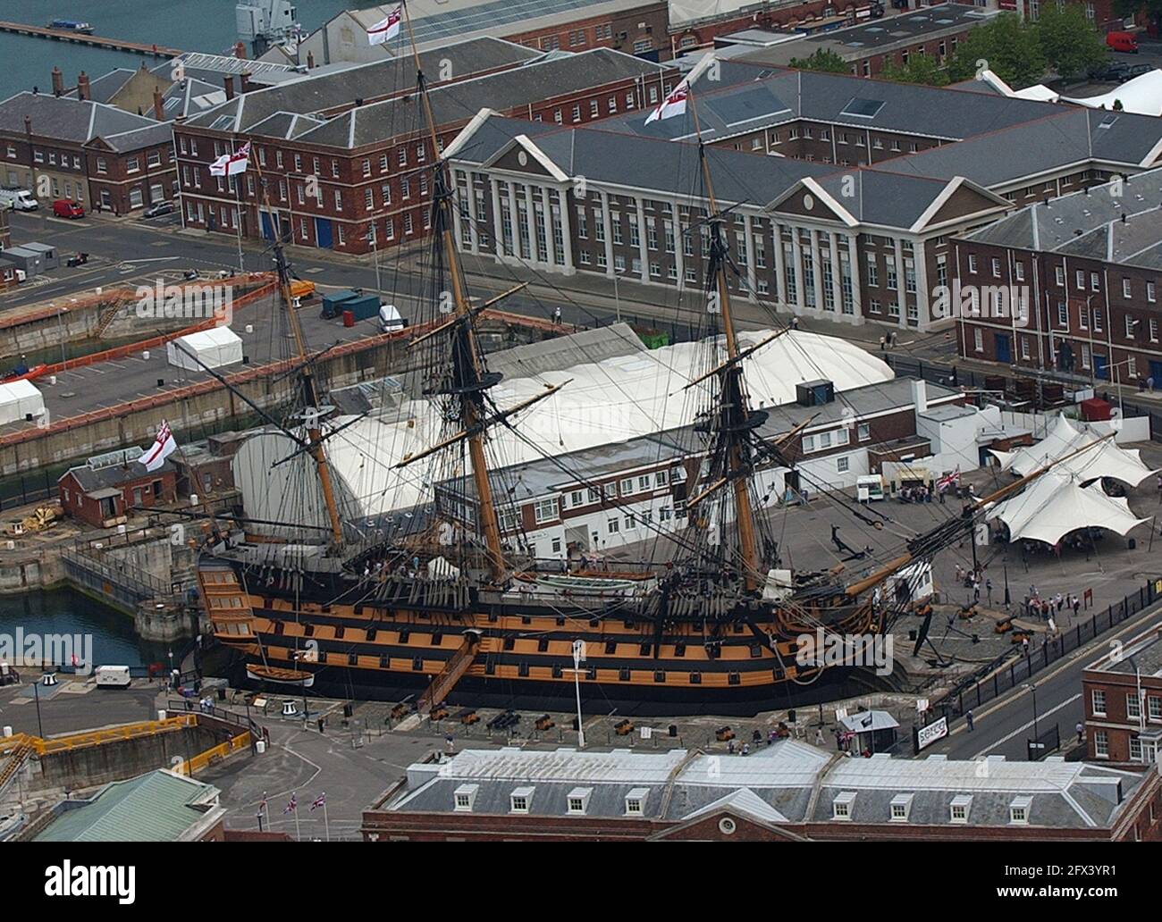 NELSON'S FLAGSHIP HMS VICTORY AT PORTSMOUTH HISTORIC DOCKYARD. JUNE ...