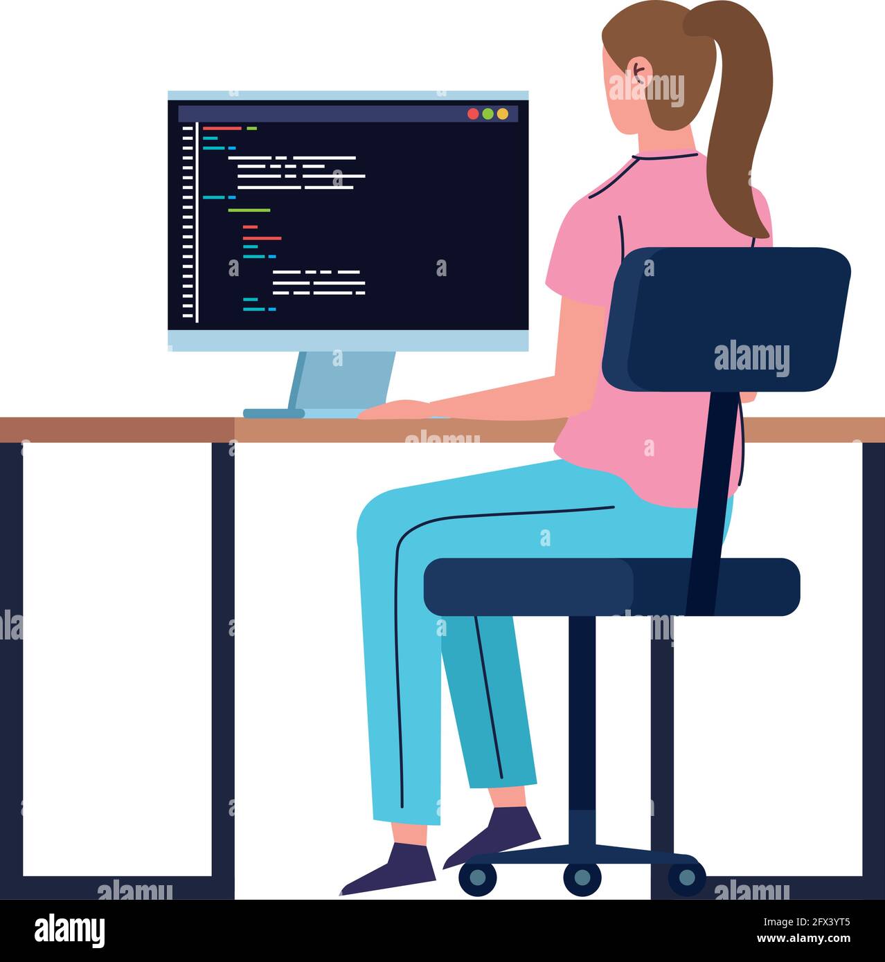 Woman programming Cut Out Stock Images & Pictures - Alamy