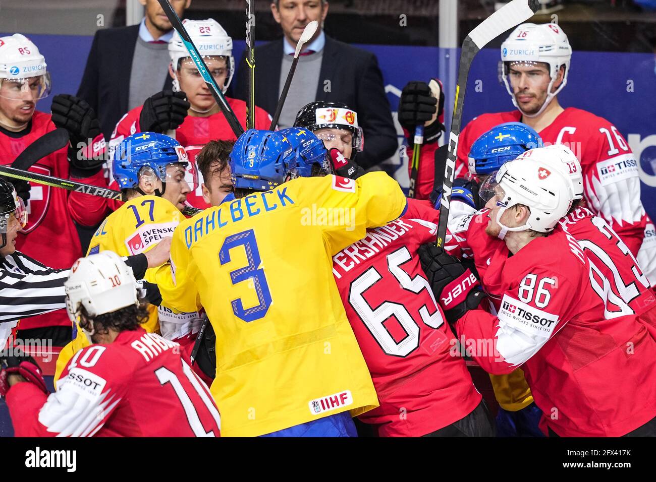 25.05.2021, Riga, Olympic Sports Centre, Switzerland vs Sweden (2021 ...