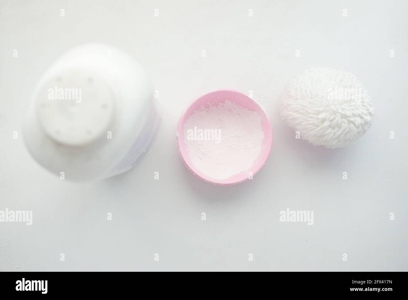 top view of Baby Powder on white background Stock Photo - Alamy