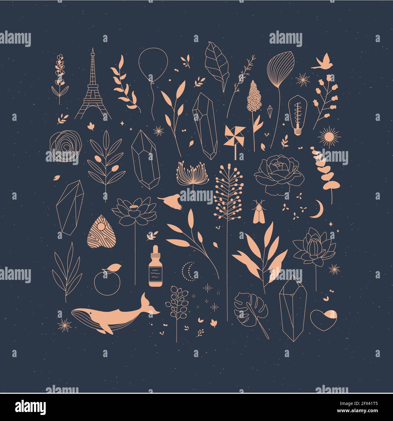 Blue flowers balloon flower Stock Vector Images - Alamy