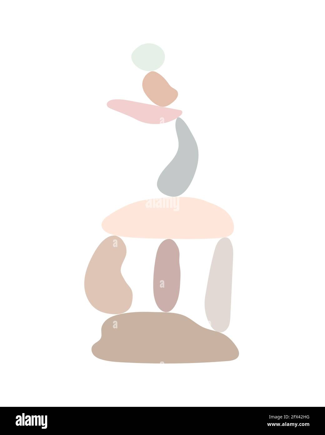 Zen stones simple abstract vector illustration in flat style, relax ...