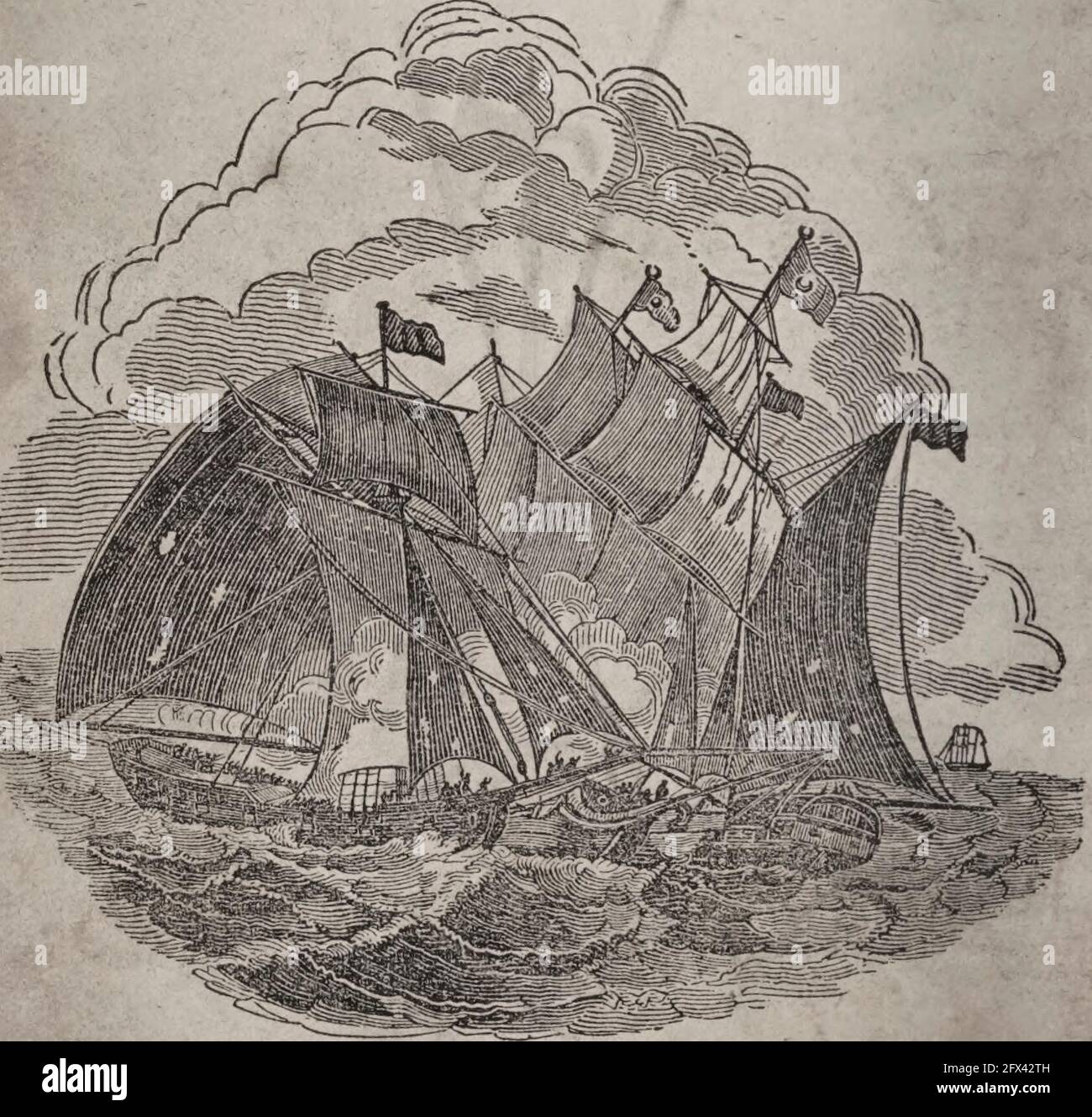 Captain Avery engaging the Great Mogul's ship Stock Photo - Alamy