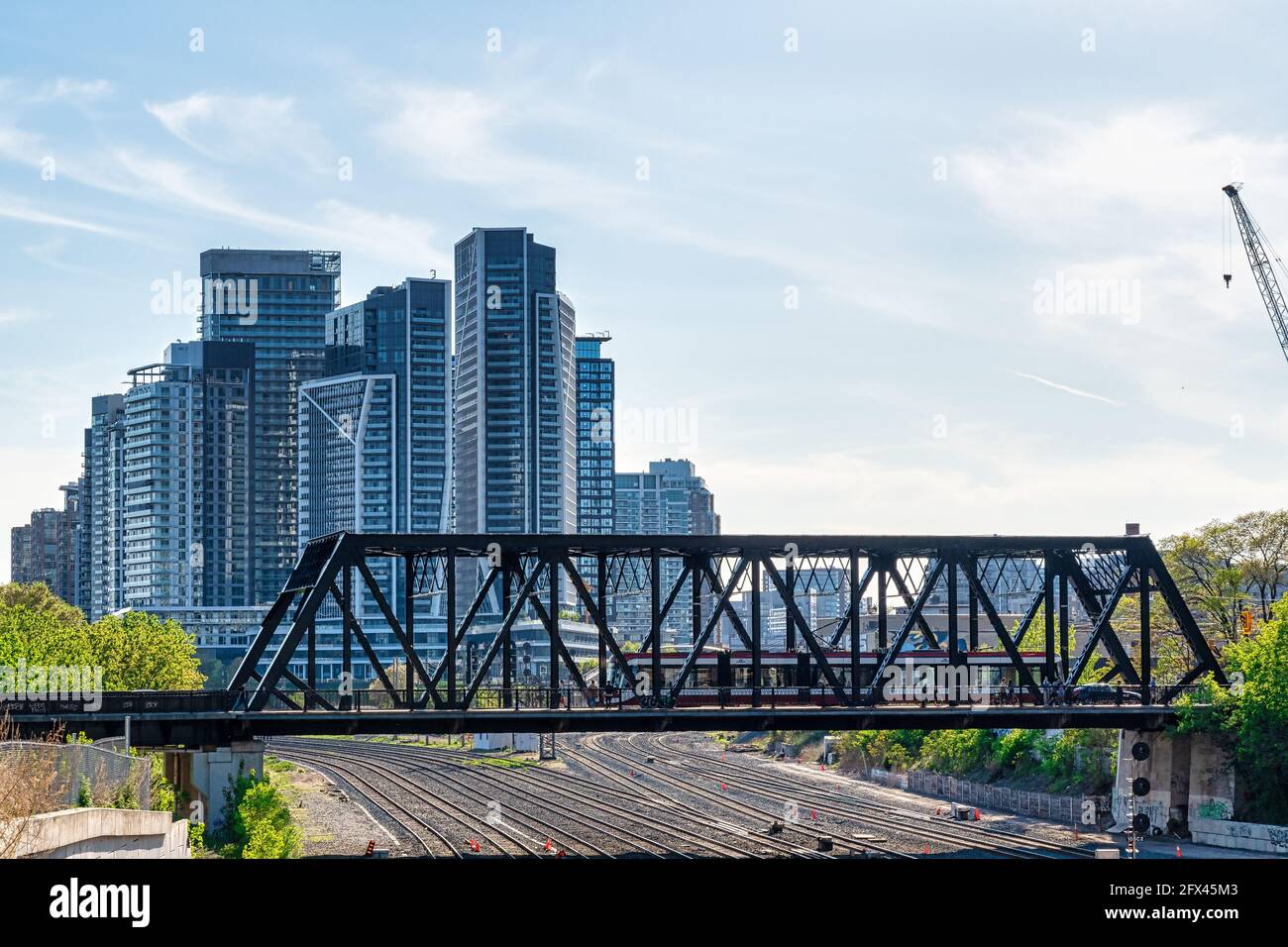 The Sir Isaac Brock bridge in Bathurst Street in Toronto, Canada. A ...