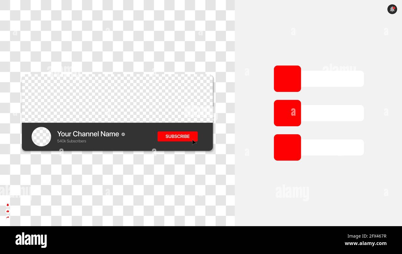 Horizontal Clean Channel Template for Video Platform with Transparent ...