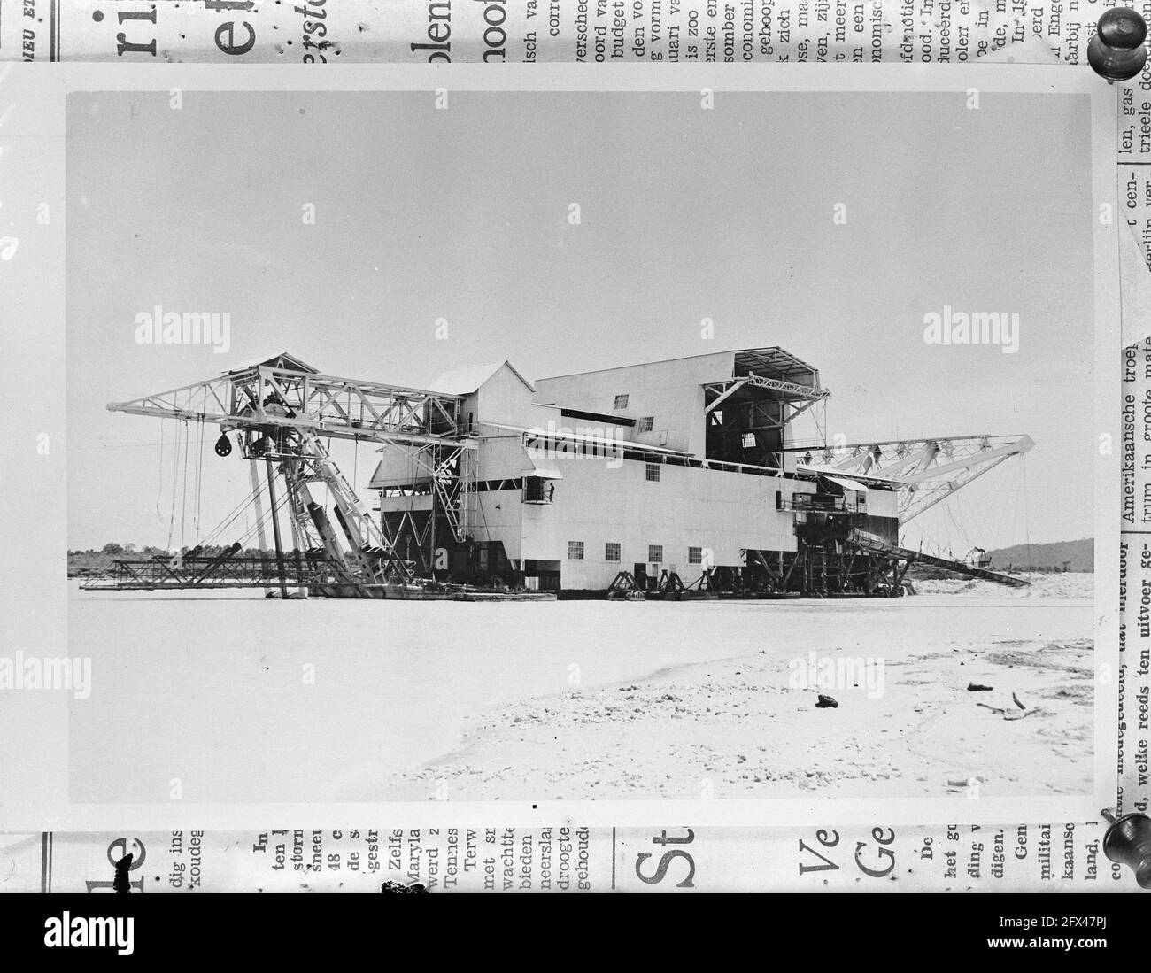 The tin mining in the Dutch East Indies, April 3, 1947, The Netherlands ...