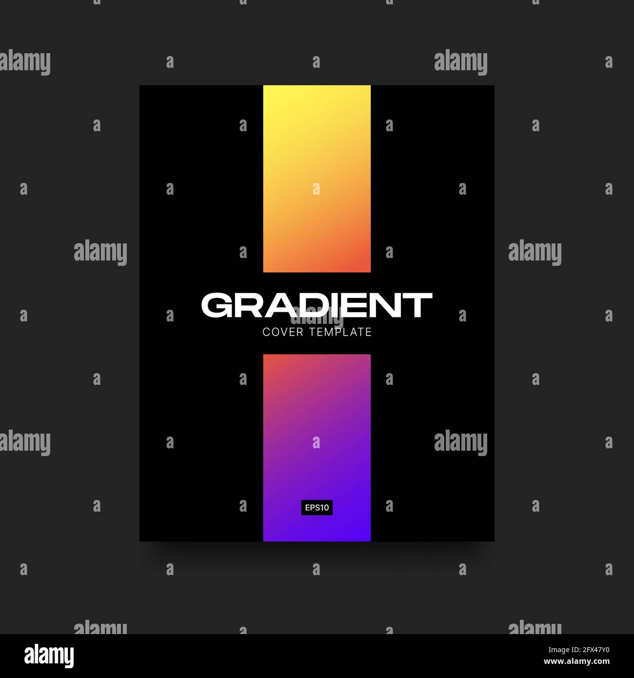 Minimalistic Gradient Cover. Vertical Colorful Template with Black ...
