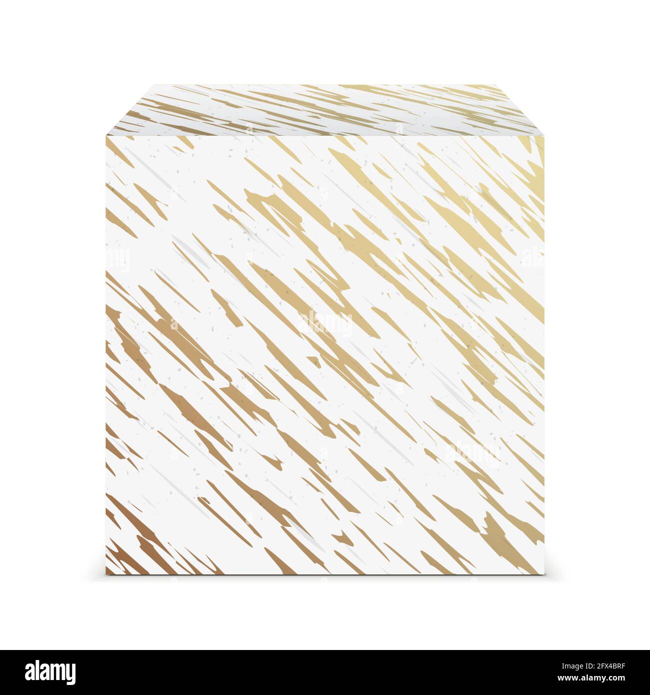 Illustration golden cube isolated Stock Vector Images - Alamy