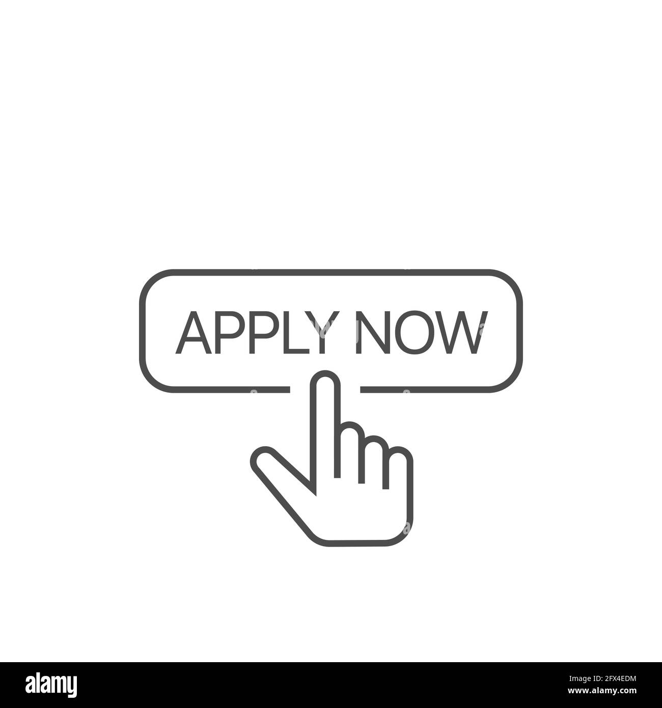 Apply now icon in flat style. Finger cursor vector illustration. Click ...