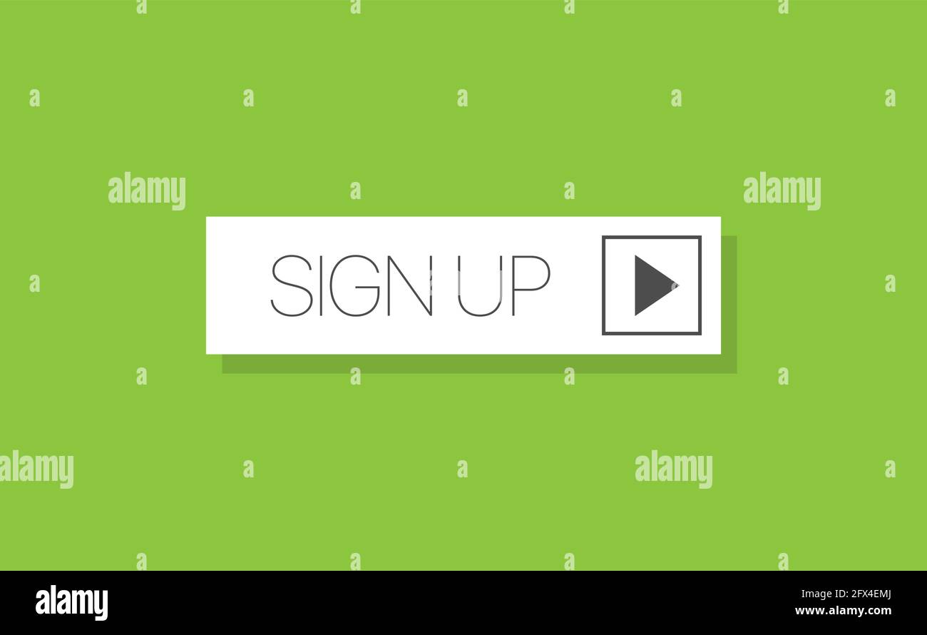 Sign up white button vector illustration for web Stock Vector Image ...