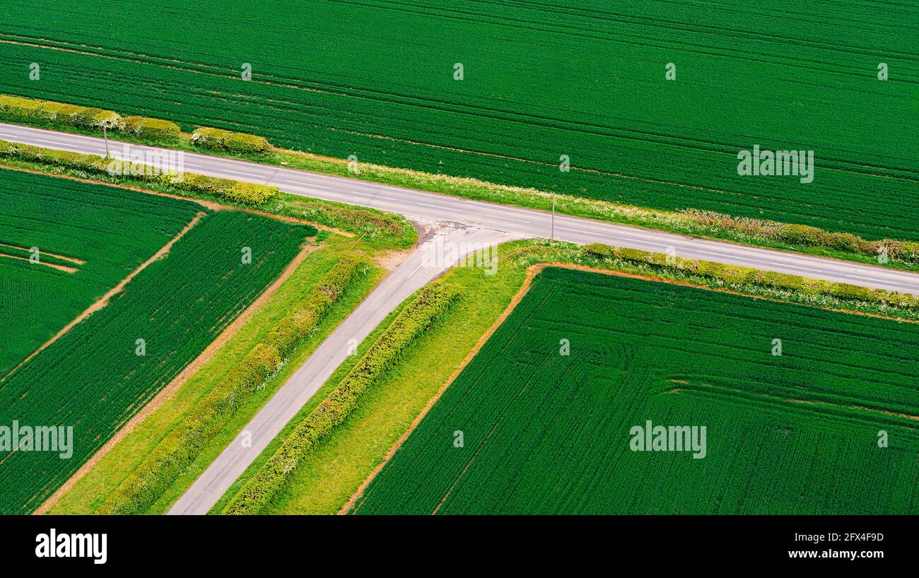 T junction rural road hi-res stock photography and images - Alamy