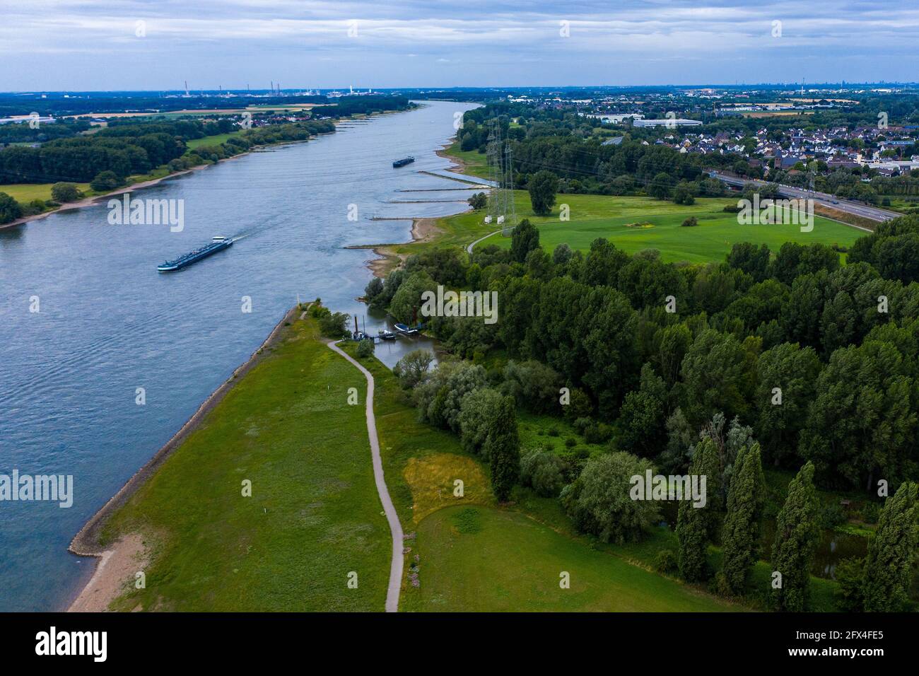 Aerial view rhine shipping hi-res stock photography and images - Alamy