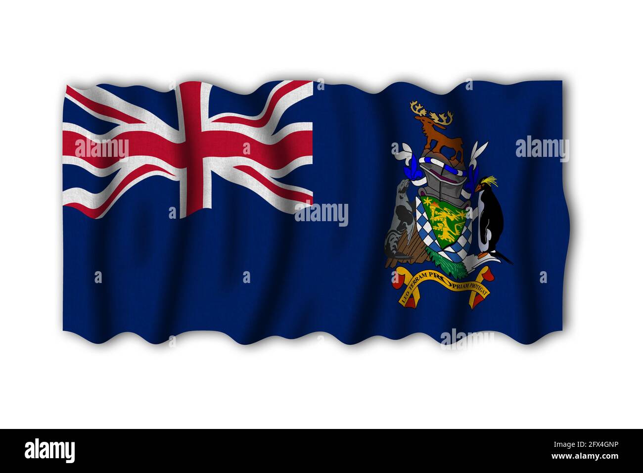 Flag of south georgia and the south sandwich islands hi-res stock ...
