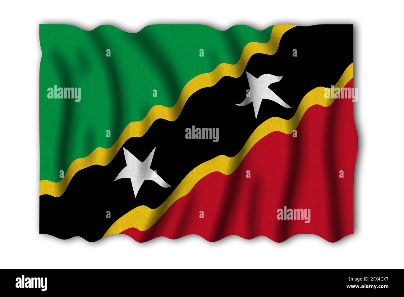 Saint Kitts and Nevis 3D rendering flag of the world to study Stock ...