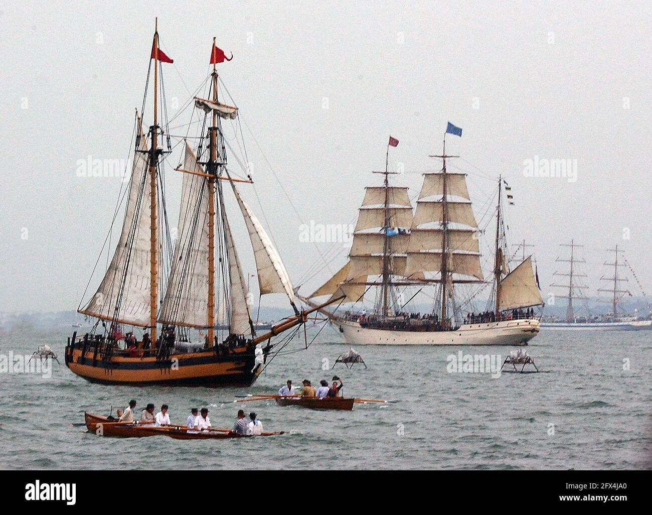 TALL SHIPS RE ENACT THE BATTLE OF TRAFALGAR AT TRAFALGAR 200. PIC MIKE ...