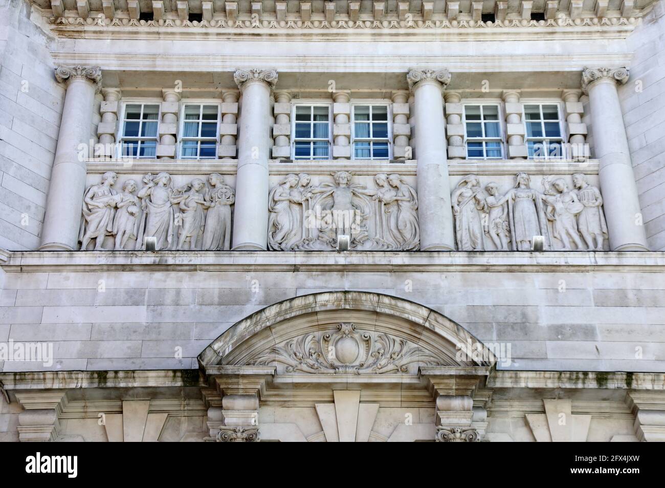 Architectural detail of the historic Aloft Liverpool Hotel building in ...