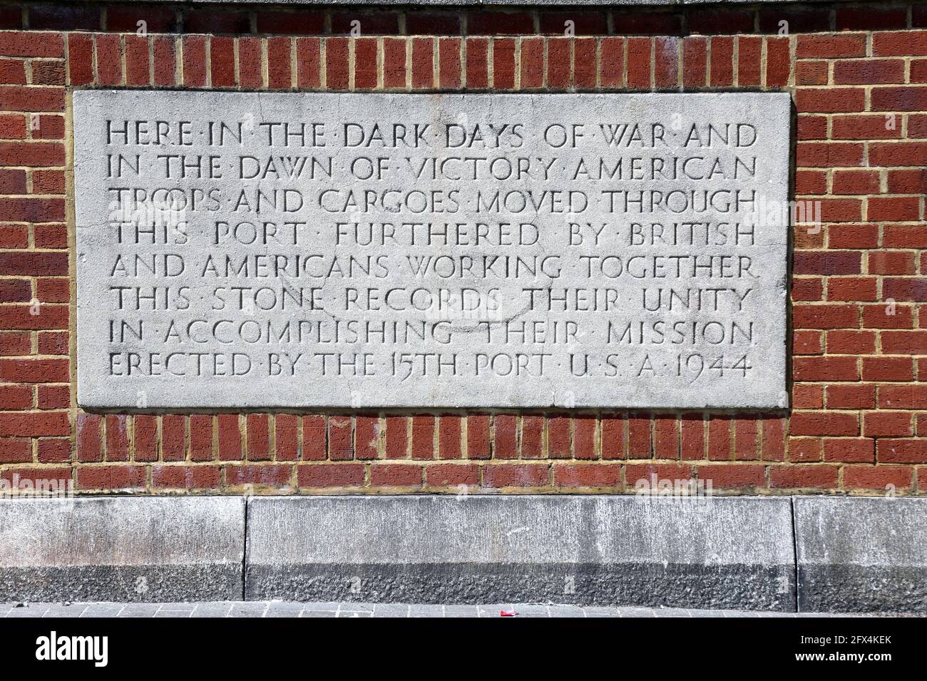 15th Port commemorative plaque at Pier Head in Liverpool Stock Photo ...